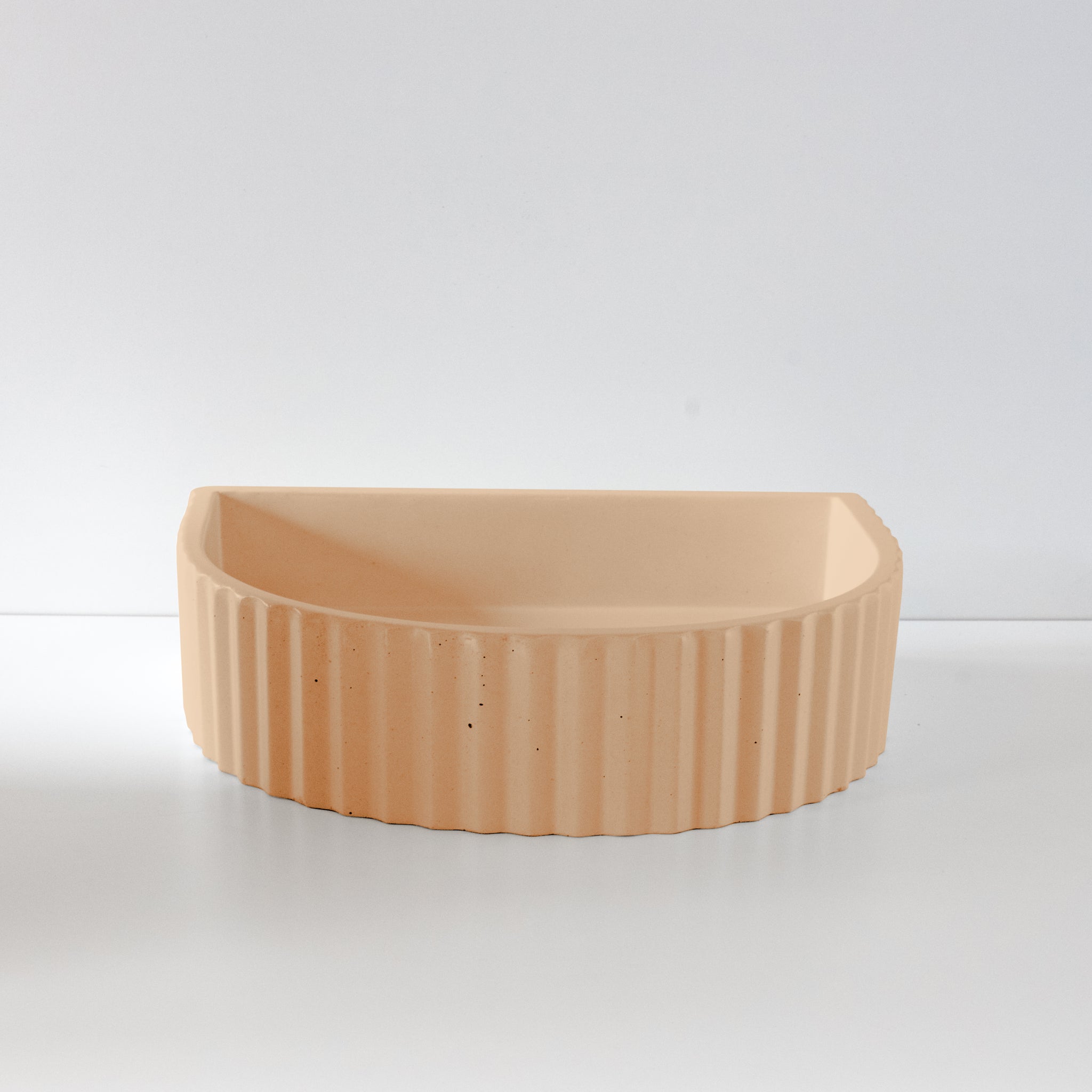 Elegant Concrete Basin Half Moon Ribbed | Sticks & Stone Co