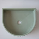 Elegant Concrete Basin Half Moon Ribbed | Sticks & Stone Co